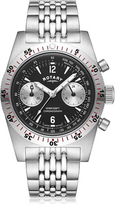 Rotary Men's Brown & Black Chronograph Leather Strap Watch - ShopStyle