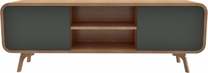 Etsy Wood Sideboard, Tv Unit, Console With Black Fronts & Shelf, Stand ...