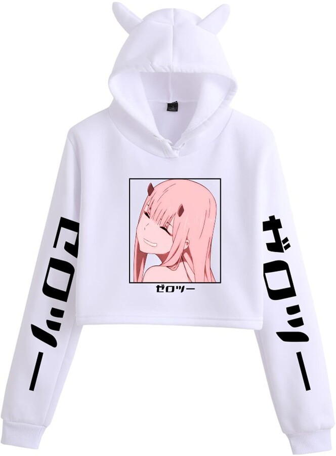 Xqshop Anime Darling in The Franxx Hoodie Zero Two Drawstring Long ...
