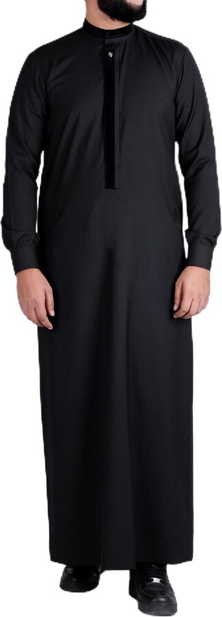 alqamees Mens Thobe Exclusive Long Sleeve Kaftan Traditional Islamic ...