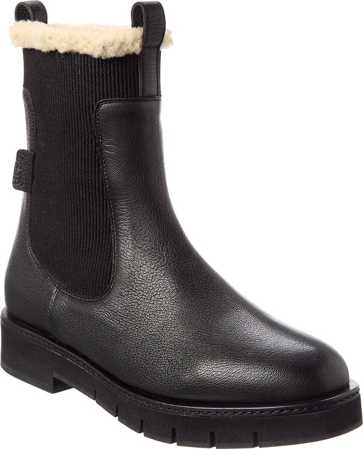 Ferragamo Rook F1 Leather & Shearling Boot - ShopStyle