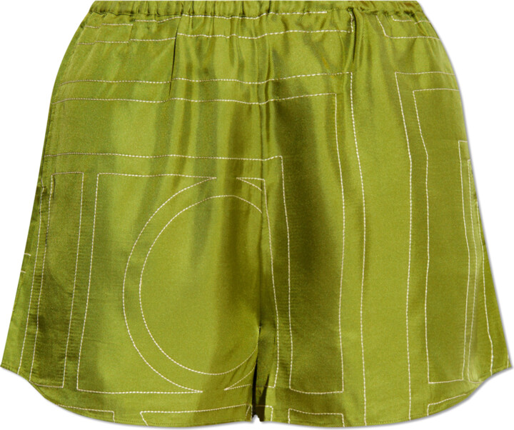 Totême Silk Shorts, , - Green - ShopStyle
