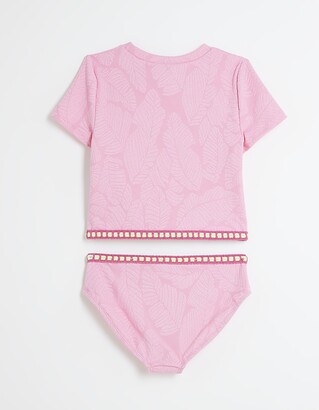 Seafolly Jewel Cove Laser-Cut Ruffle Bikini, Pink Soda, Size 2-7 ...