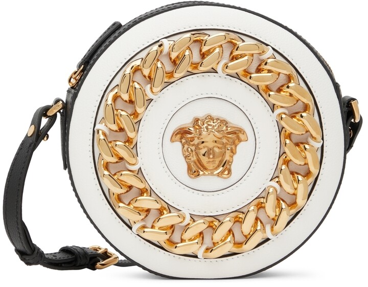 Versace White & Black 'La Medusa' Round Crossbody Bag - ShopStyle