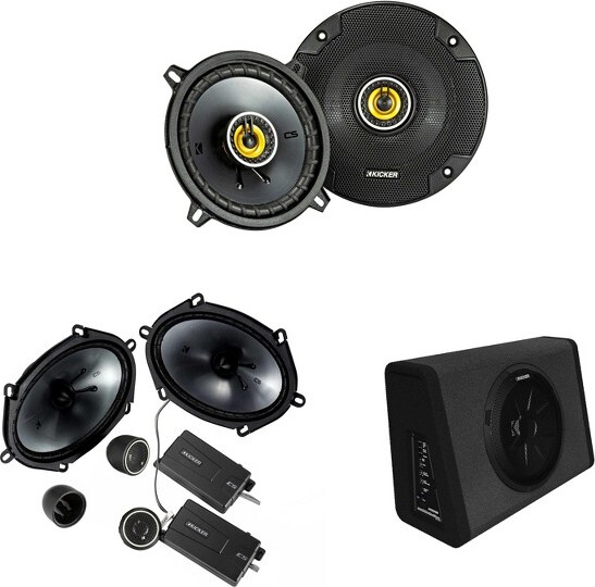 Kicker 11PT250 Powered Sub Enclosure & 46CSS684 6x8" Component, 46CSC54 ...