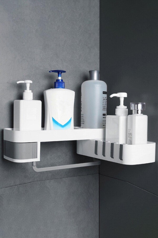 Living and Home Wall-Mounted Bathroom Corner Shelf Storage Shower Shelf ...