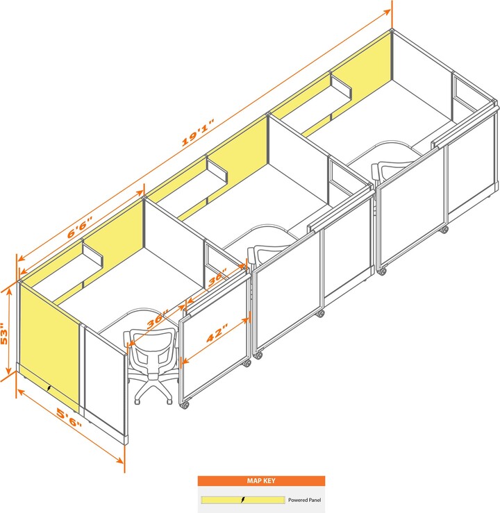 cubicles.com Cubicles with Sliding Doors 53H 3pack Inline - ShopStyle ...