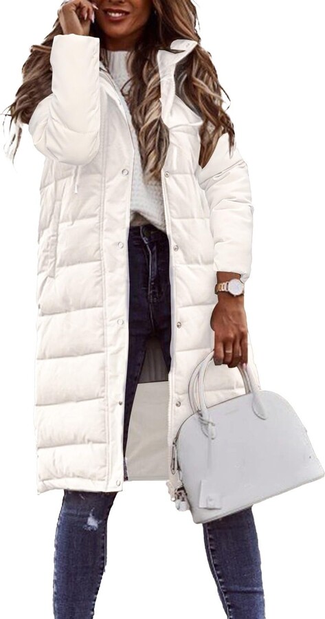 Oniissy Long Coat for Women Winter Padded Puffer Parka Jacket Cotton ...
