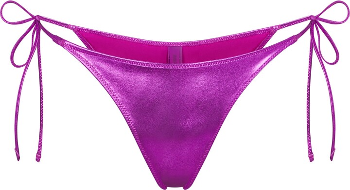 Metallic Swim Skimpy Tie Bottom | Dragon Fruit - ShopStyle