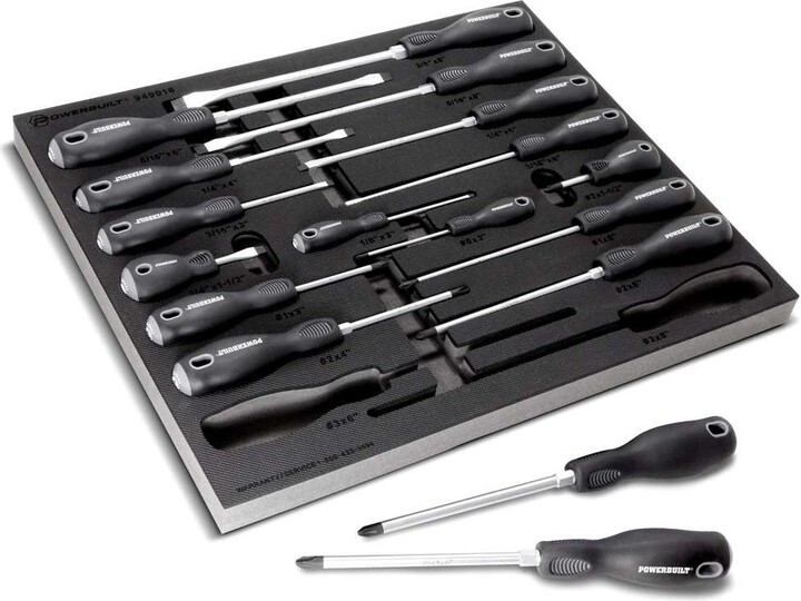 Powerbuilt 17 Piece Pro Tech Double Injection Screwdriver Set ...