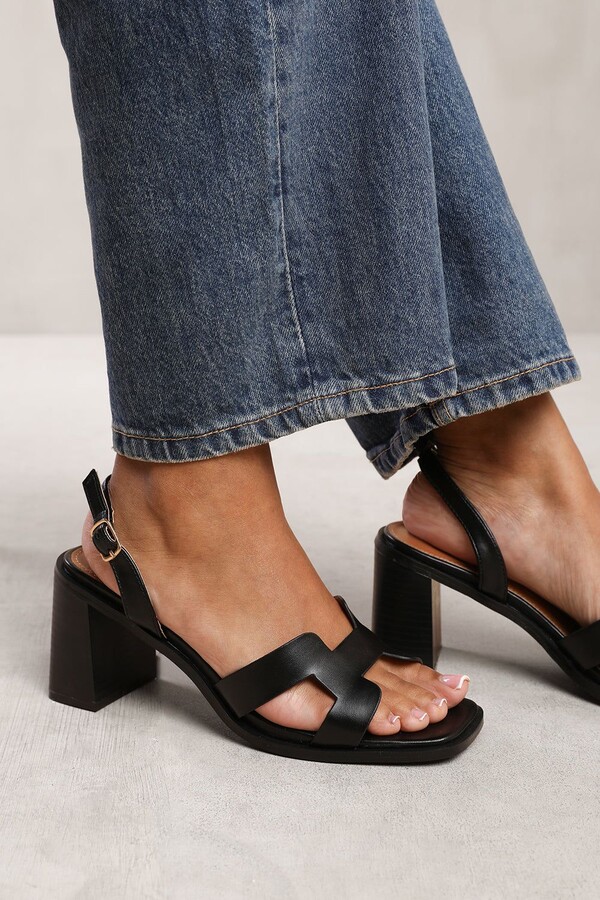Where's That From 'Tori' Strappy Sandals With Block Heel - Black ...