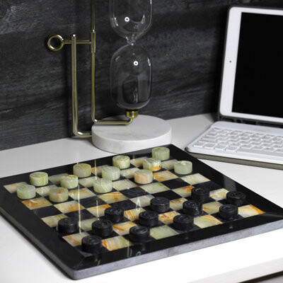Vintage Marble Checkers Set with Storage Case by Marble Cultures ...