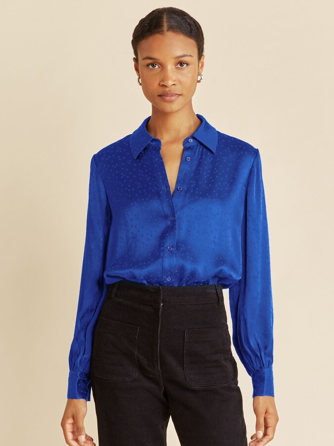Albaray Star Jacquard Satin Shirt - ShopStyle Tops