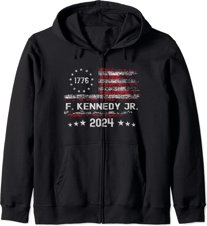 Robert F. Kennedy Jr. 2024 Distressed Robert Kennedy Jr. Robert F. Kennedy Jr. Zip Hoodie ...
