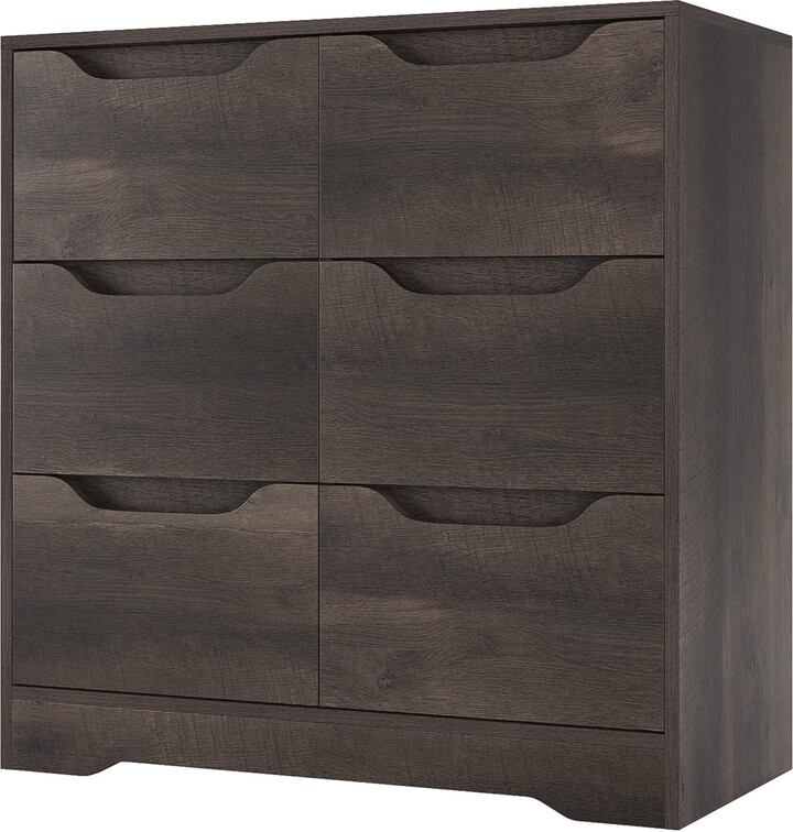 EPOWP Modern 6 Drawer Dresser, Double Chest of Drawers with Storage ...