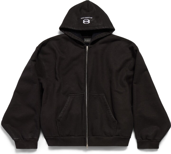 Balenciaga Unity Sports Icon Boxy Zip-Up Hoodie Large Fit - ShopStyle