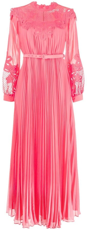 Self-Portrait Lace-Panel Maxi Dress - ShopStyle