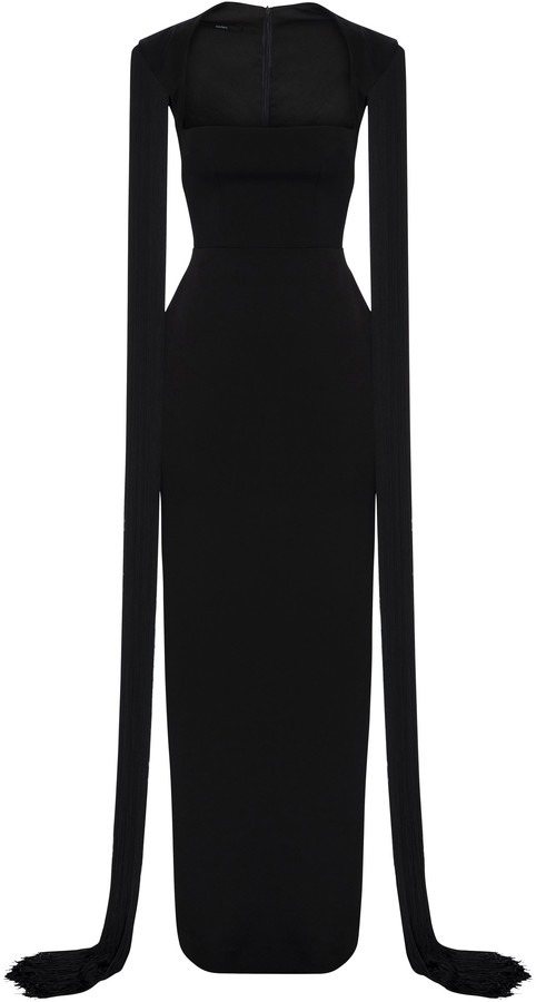 Alex Perry Dallas Fringe-Accented Overlay Gown - ShopStyle Evening Dresses