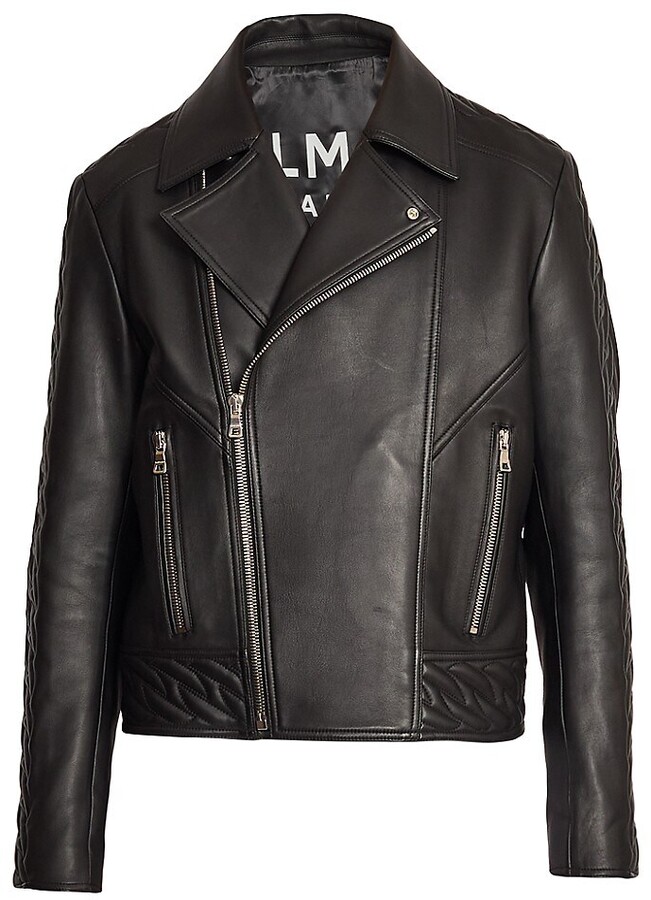 Balmain Quilted Chains Leather Jacket - ShopStyle