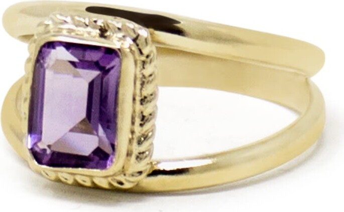 Vintouch Italy Women's Pink / Purple Luccichio Gold Vermeil Amethyst Stacking Ring - ShopStyle