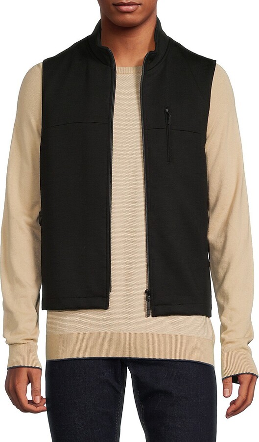 Samuelsohn Merino Wool Knit Zip Up Vest - ShopStyle Half-zip Sweaters
