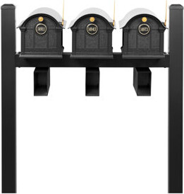 Whitehall Products Balmoral Triple Mount Mailbox /w/ Pyramid Caps ...