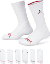 Jordan Legend Kids' Crew Socks Box Set (6-Pairs) in White | BJ0343-001 ...