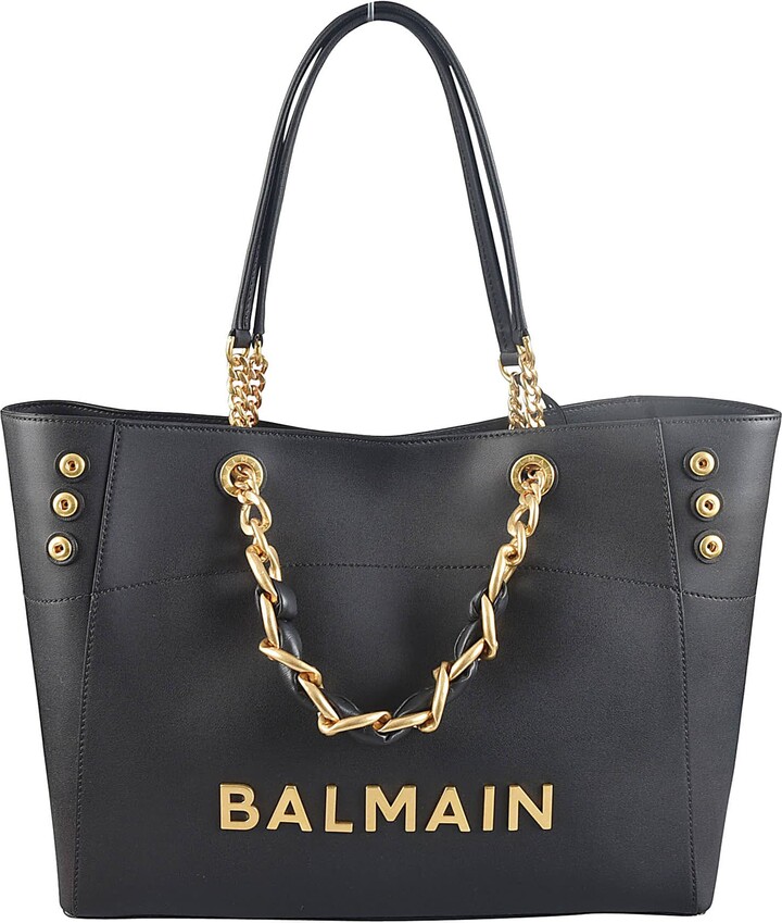 Balmain Chain Embellished Logo Tote - ShopStyle