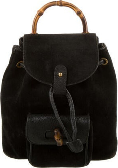 Gucci Small Suede Bamboo Backpack - ShopStyle