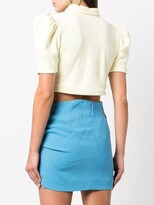 pushBUTTON Puff Sleeve Cropped Polo Top - ShopStyle