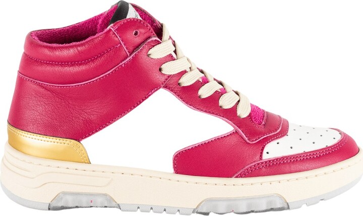 Keith Scarrott Shoes Palla Pink Hi-Top Trainer - ShopStyle High Top ...