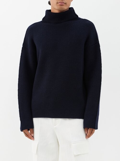 Róhe Seam-detail Wool High-neck Sweater - ShopStyle Turtleneck Knitwear