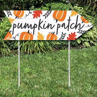 Big Dot of Happiness Fall Pumpkin - Halloween or Thanksgiving Party Sign Arrow - Double Sided ...