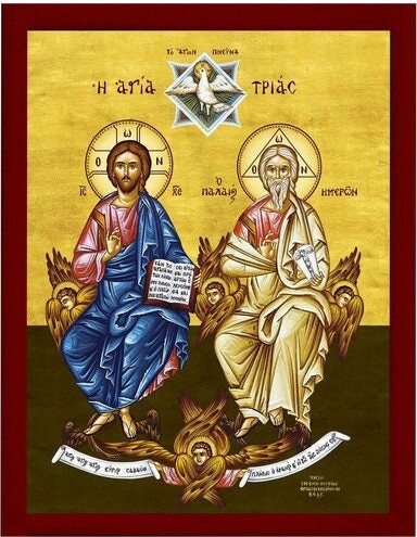 Etsy The Holy Trinity Icon, Jesus Christ Handmade Greek Orthodox ...