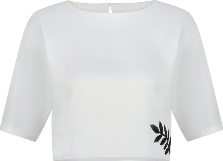 DHARA SHETH DUBAI - Pristine Embroidered Crop Top - White - ShopStyle
