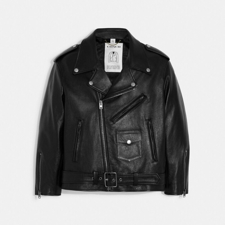 Coach Oversized Leather Biker Jacket - ShopStyle