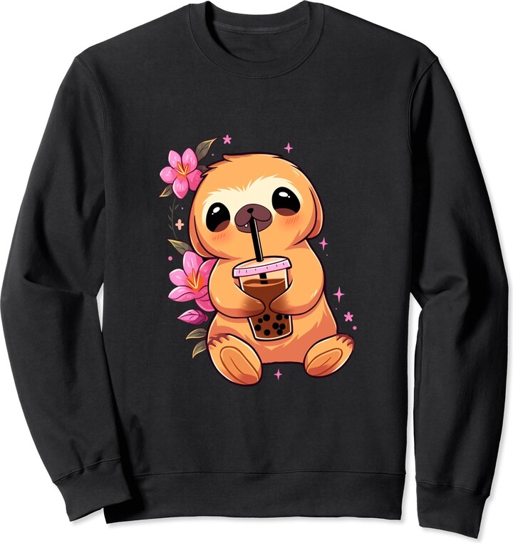 Kawaii Boba Drink Bubble Tea Lover Sloth Boba Tea Bubble Tea Anime ...