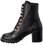 Stuart Weitzman Kolbie Block Leather Bootie - ShopStyle Shoes