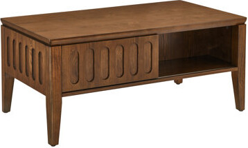 Millwood Pines Mid Century Modern Fluted Coffee Table with Storage ...