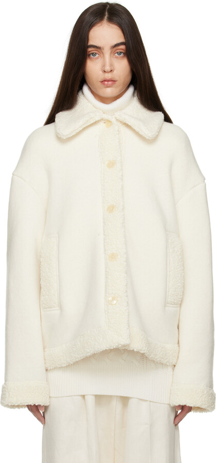 Leset Off-White Mica Boxy Coat - ShopStyle