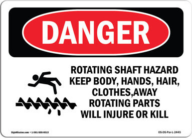 SignMission Rotating Shaft Hazard Keep Body Sign - ShopStyle Desks