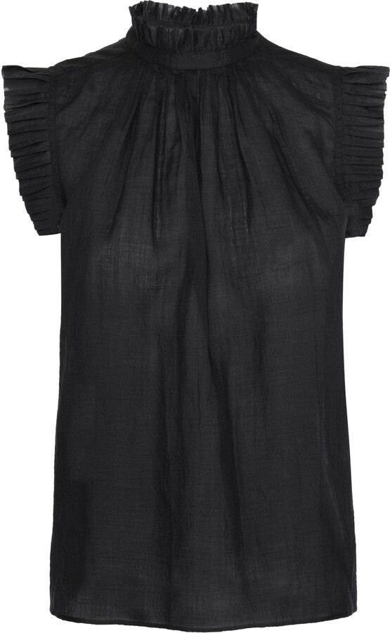 Frame High Neck Ruffle Top - ShopStyle