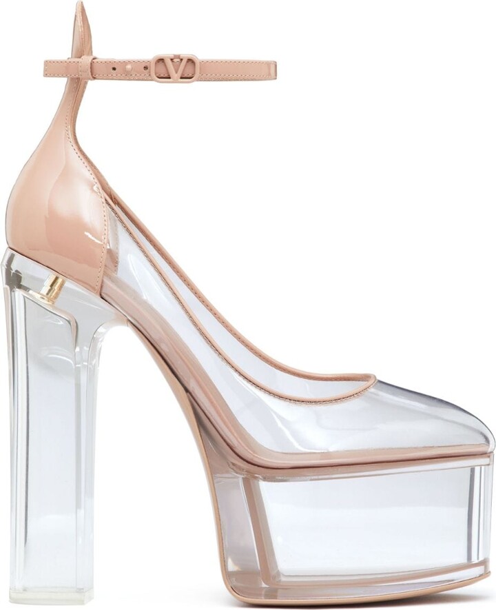 Valentino Garavani Tan-Go transparent platform pumps - ShopStyle
