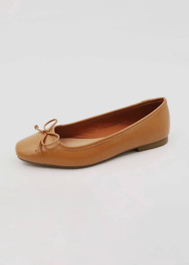 CCOCCI Women's Ballet Flats With Bow In Tan - ShopStyle