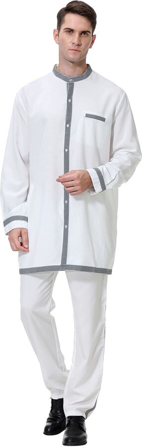 MODSGUE Abaya Men's Middle East Kaftan Muslim Prayer Clothing Loose ...
