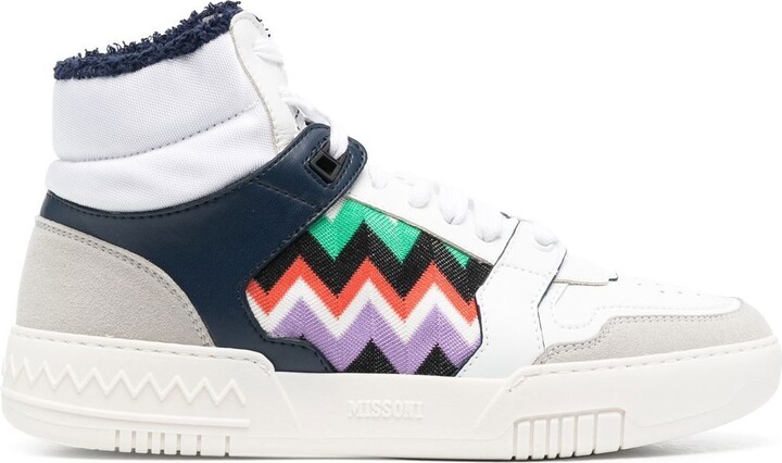 Missoni Zigzag-Detail Hi-Top Sneakers - ShopStyle
