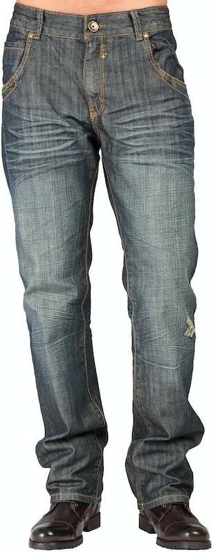 Level 7 Men's Relaxed Straight Leg Dark Vintage Hand Rub Premium Denim ...
