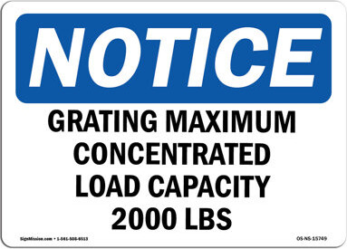 SignMission Notice - Grating Maximum Concentrated Load Sign - ShopStyle ...