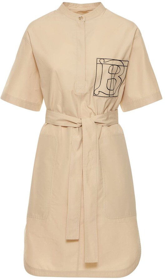 Burberry Abbie logo cotton midi dress - ShopStyle