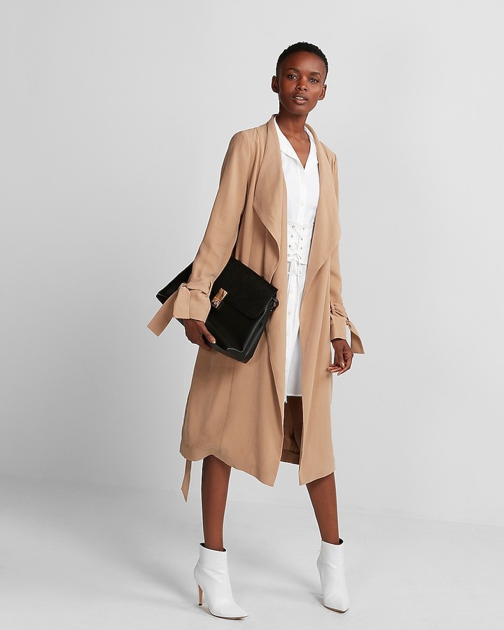 Express Soft Drape Trench Coat - ShopStyle